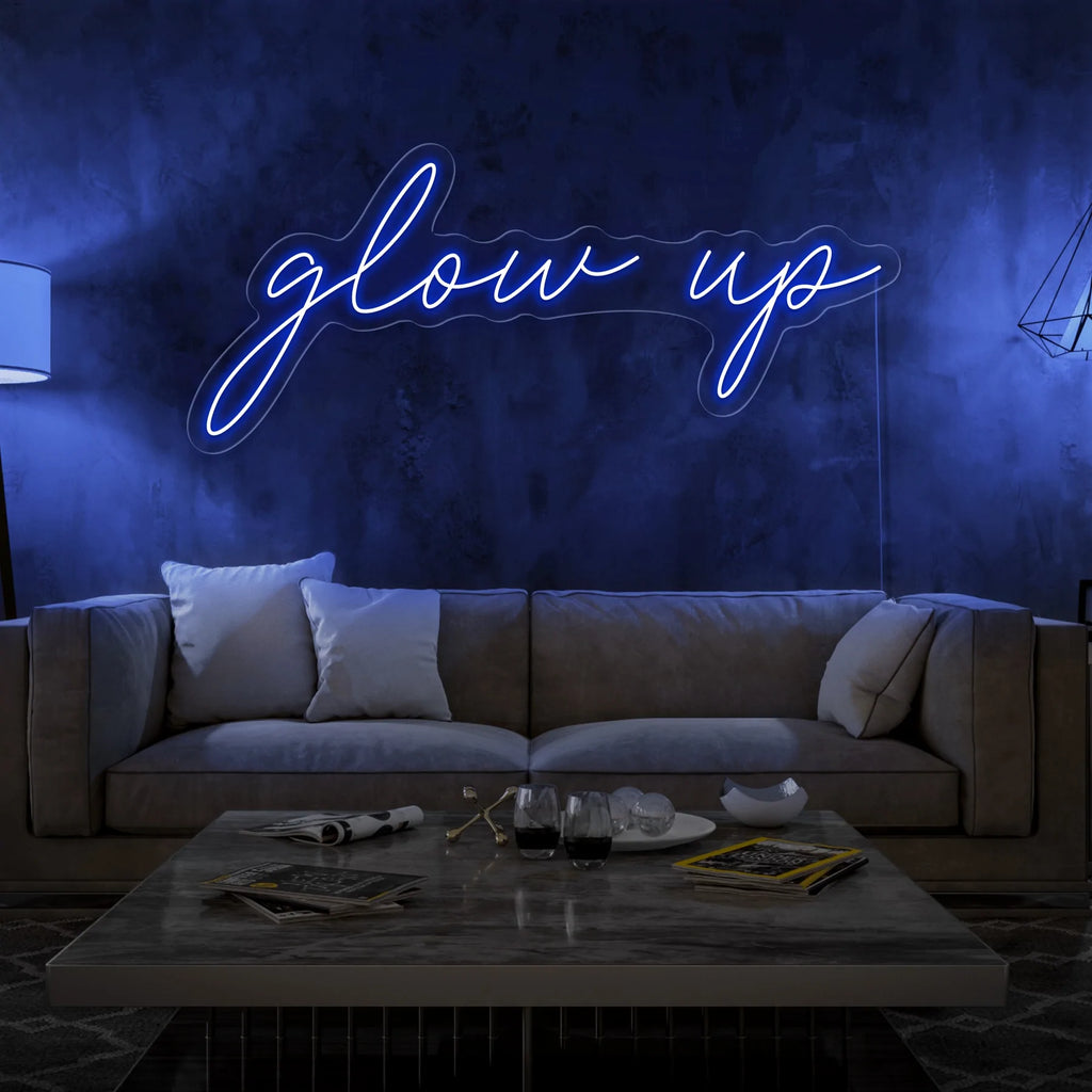 Scritta a Led Personalizzata Frasi Personalizzate "Glow Up" cm 120 x 3 ...